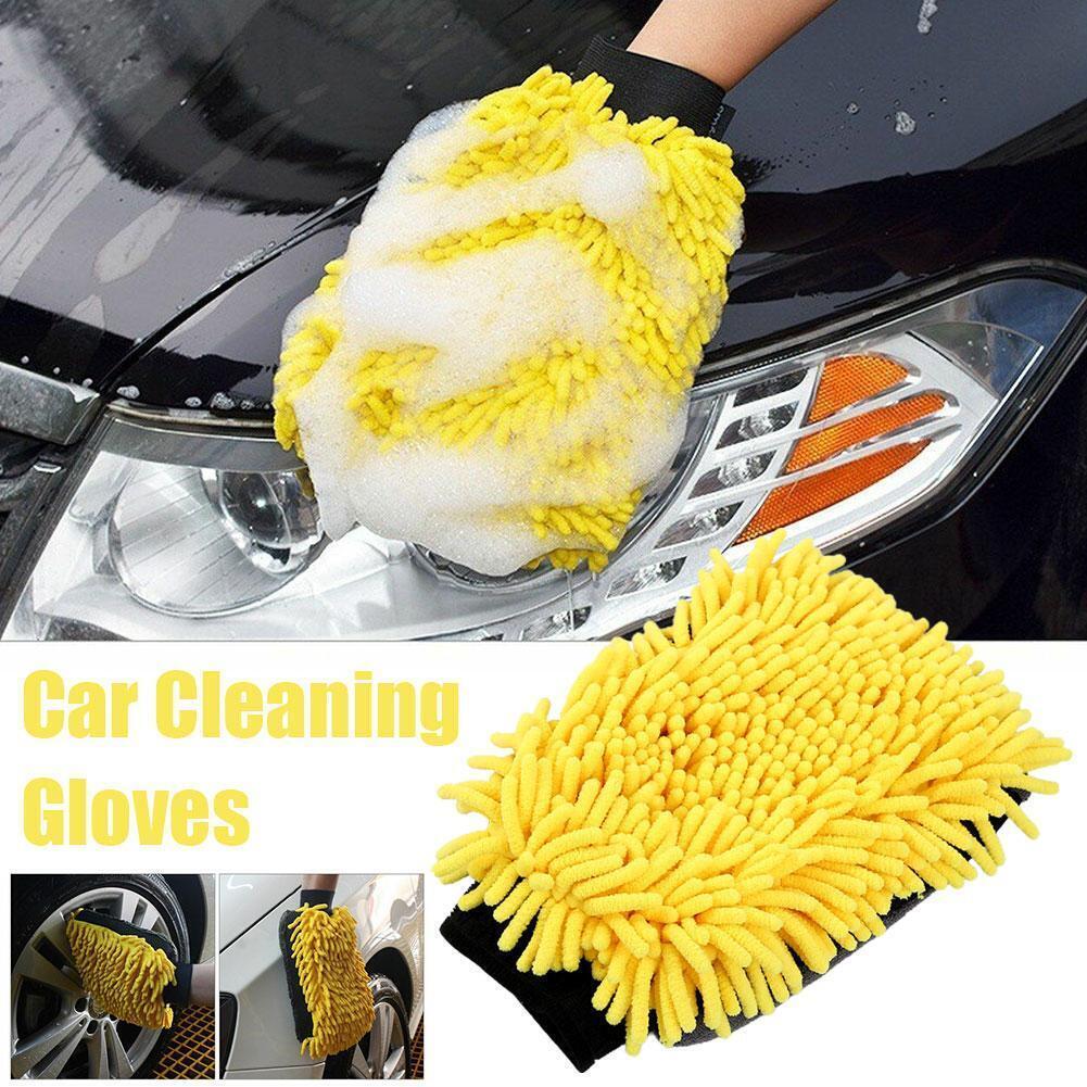 Car Wash Microfiber Tools Waterproof Double faced Chenille Brus@ Mitts ...