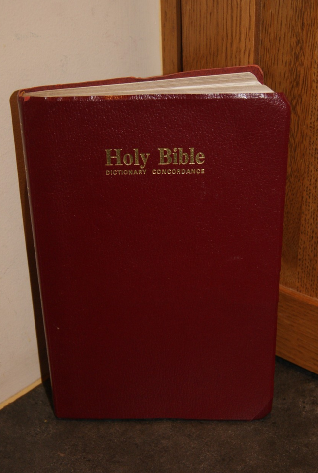 King James Version Red Leather Maroon Leather Holy Bible KJV | eBay