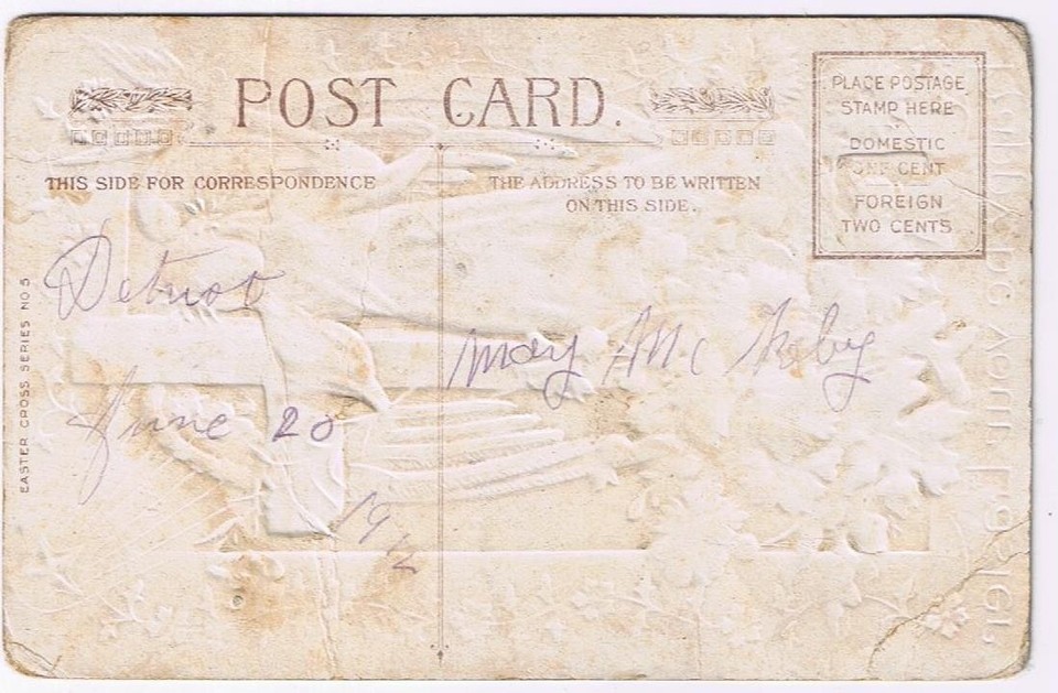 Holiday Postcard Easter Angel Dove Cross Flowers | eBay