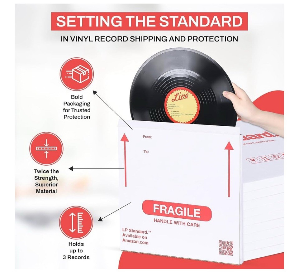 NEW LP standard Vinyl Record Protection Mailers for 12" vinyl - Box Of ...