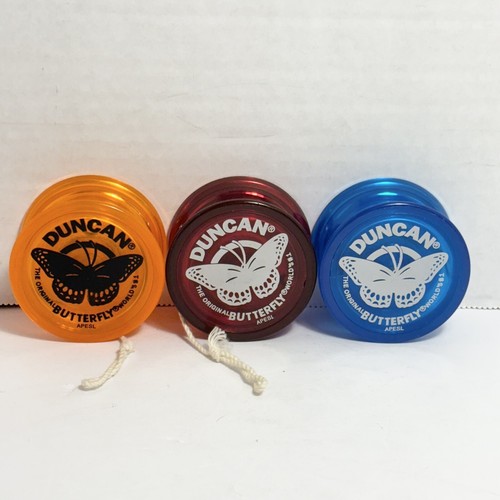 Vintage Duncan Butterfly Yo-Yo Lot of 3 PlasticYo-Yo's / Orange / Red ...