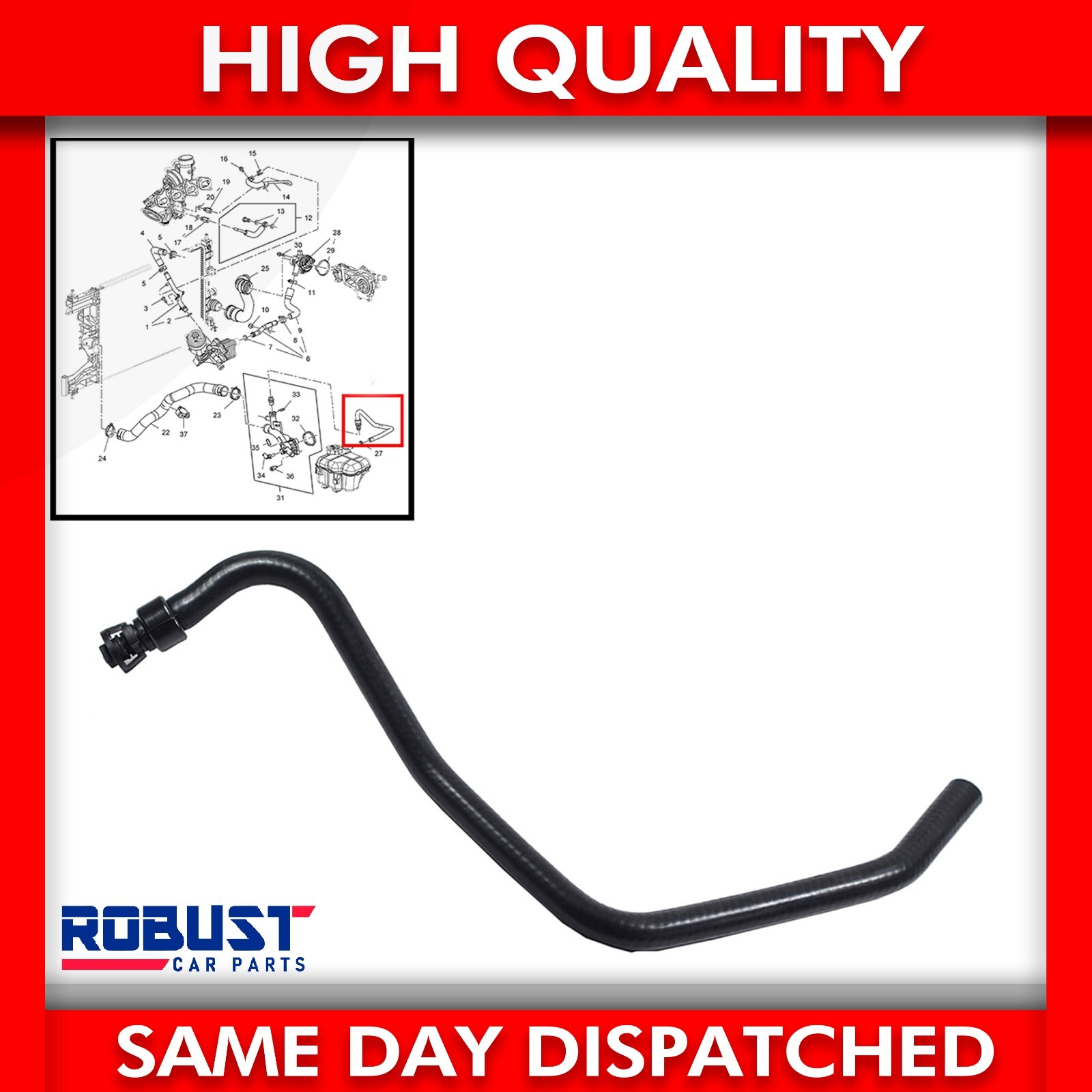 RADIATOR COOLANT BYPASS HOSE FOR VAUXHALL/OPEL INSIGNIA ASTRA MK6 1.4L ...