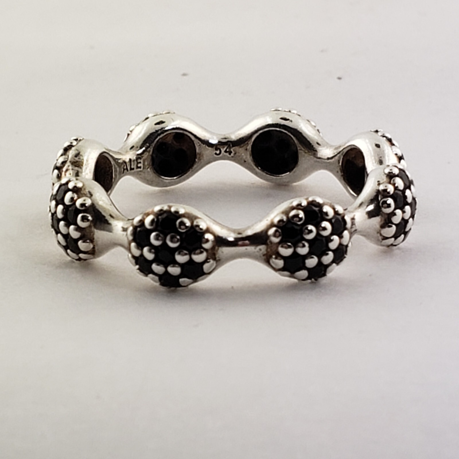 Pandora Love Pod Black Cz Silver Rinb Size 6.75 | eBay