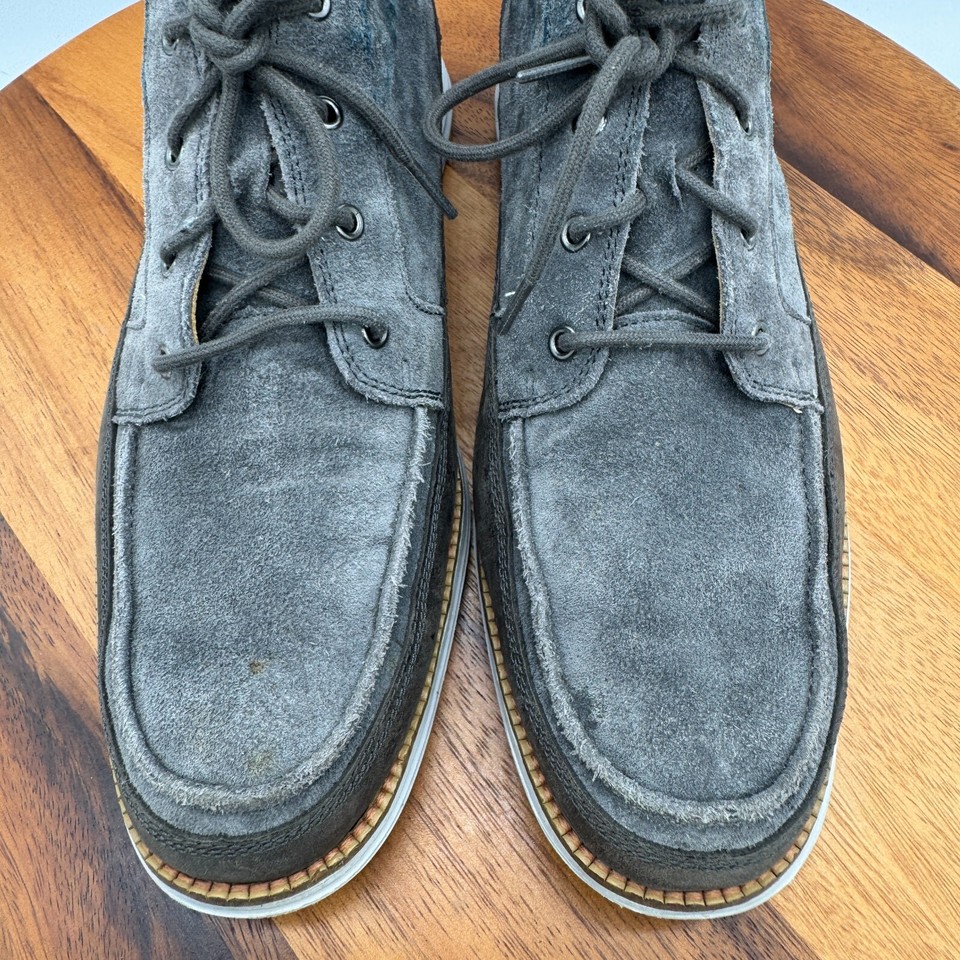 Cole Haan Grand OS Chukka Boots Mens 10.5 Gray Leather Moc Toe Comfort ...