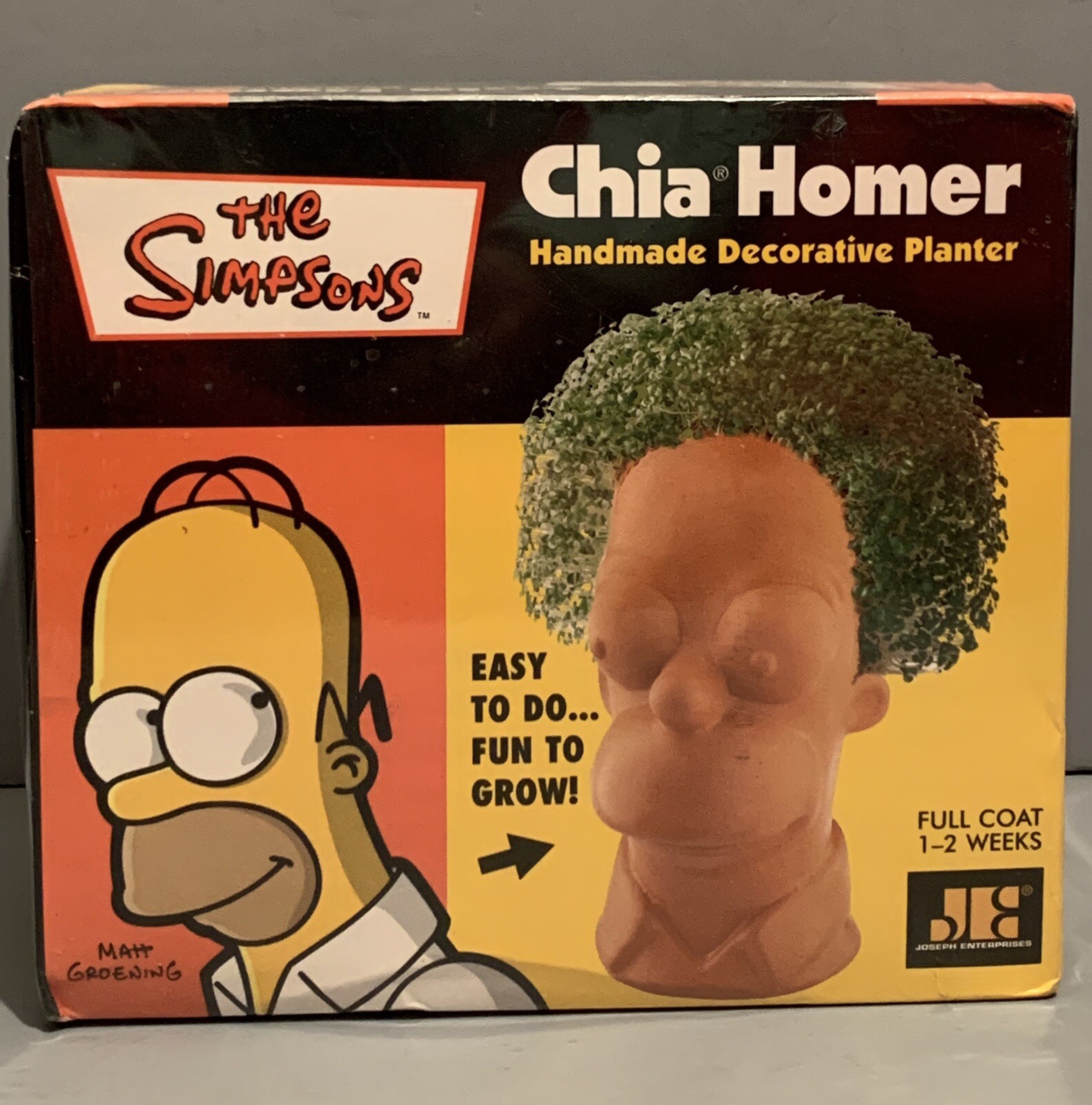 Sealed NEW Simpsons Homer Simpson Chia Pet Handmade Collectible Planter ...