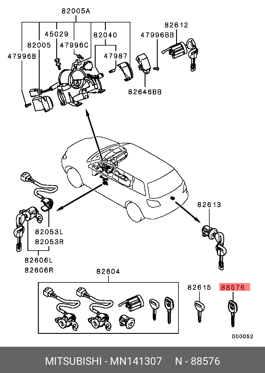 Genuine OE Key Blank MN141307 for Mitsubishi MN14-1307 | eBay