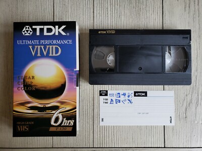 Two TDK T-120 EP Vivid Ultimate Performance High Grade VHS Tapes ...