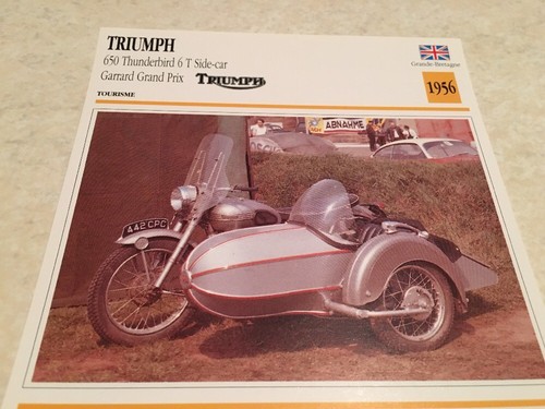 Triumph 650 Thunderbird 6T Motorcycle Card Garrard 1956 Atlas UK ...