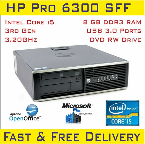 LATEST Windows11 PC HP Compaq Pro6300 SFF Core i5-3rdG 8GB RAM 500GB ...