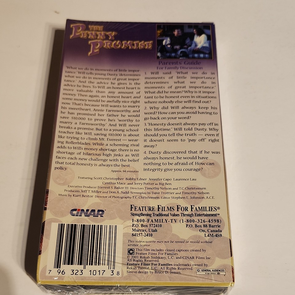 THE PENNY PROMISE (2001) New VHS SCOTT CHRISTOPHER BOBBY EDNER JENNIFER ...