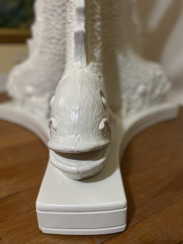 Koi Fish Console Coffee Accent Table-Glass Top-Neoclassical ...