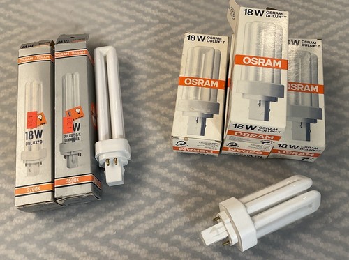 Lot of 6 OSRAM DULUX T & D 18W Compact Fluorescent Light Bulb Lamp ...