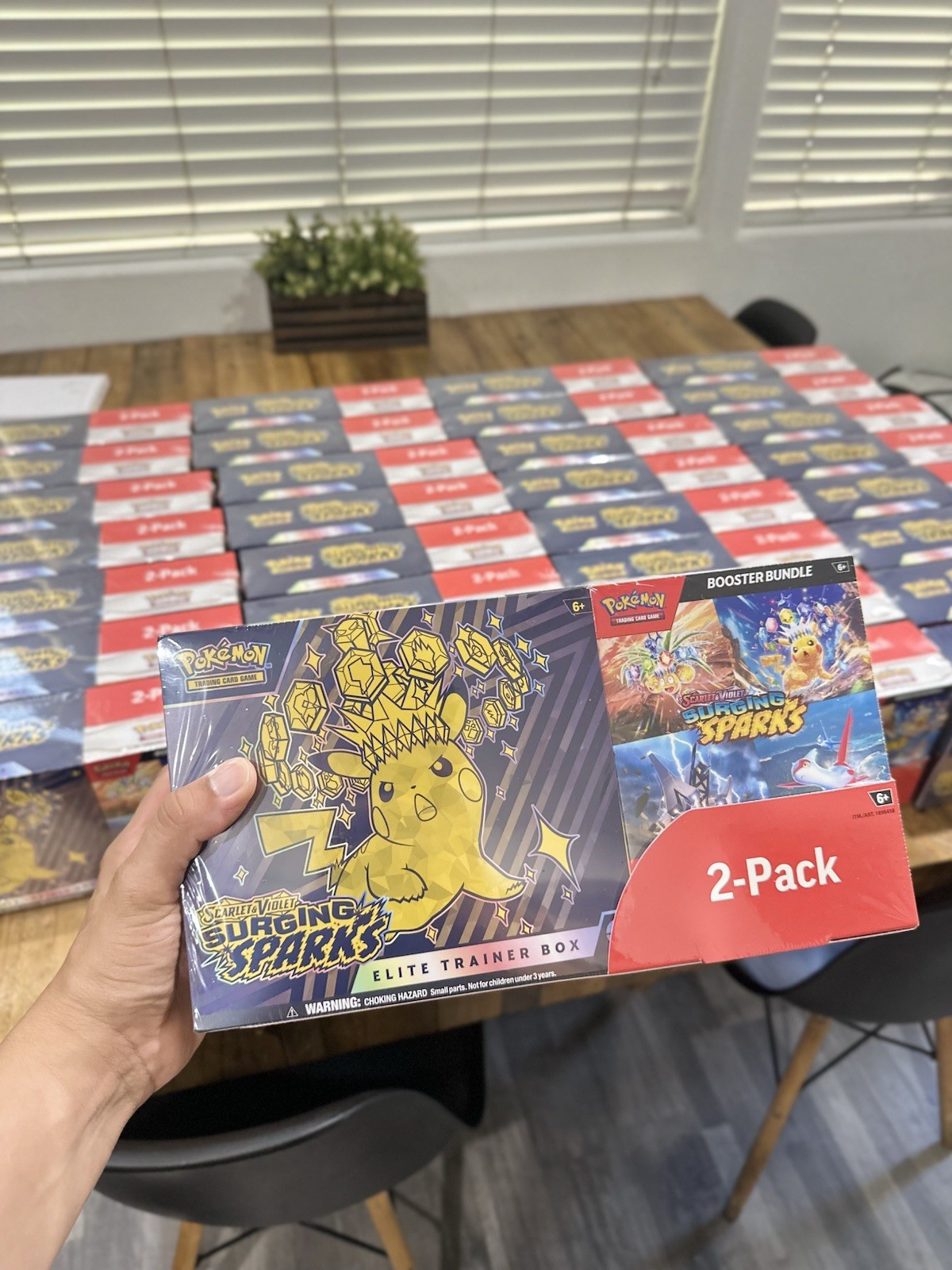 Pokemon TCG Surging Sparks ETB & Booster Bundle Costco 2-pack Factory ...