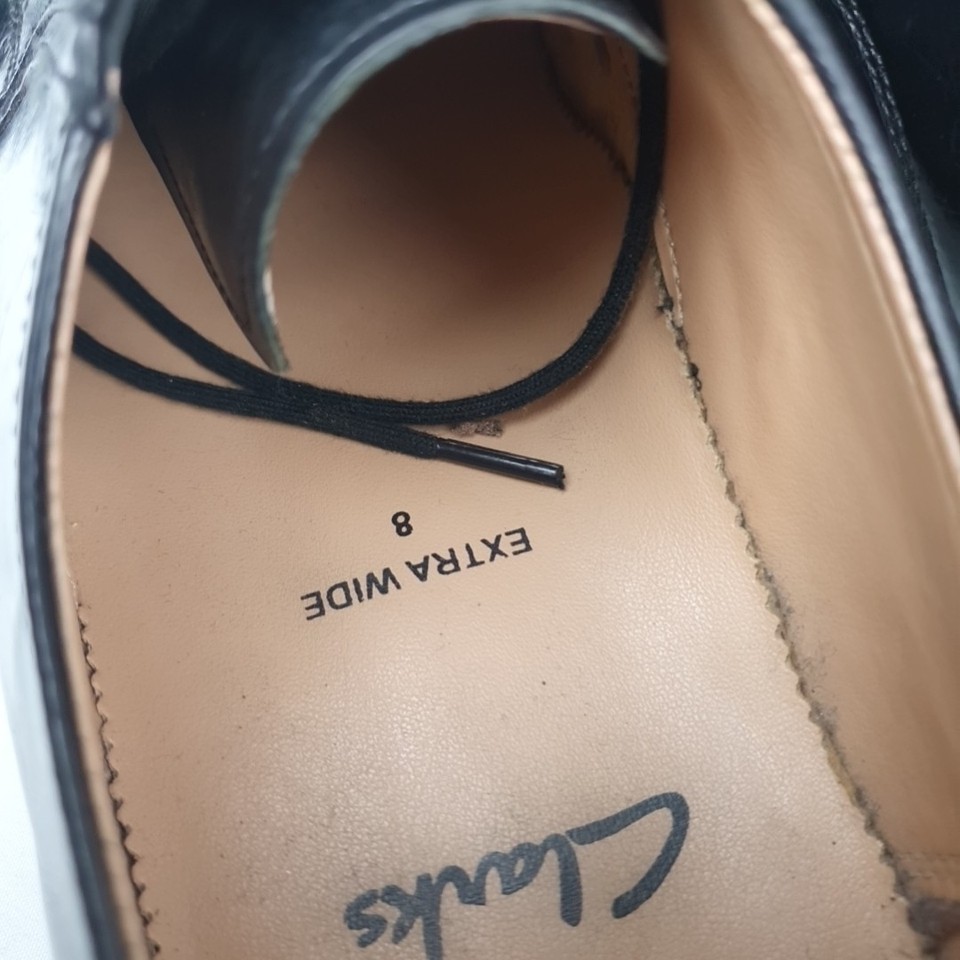 Clarks Leather Shoes Mens Black Extra Wide Smart Lace-up UK 8 | eBay UK