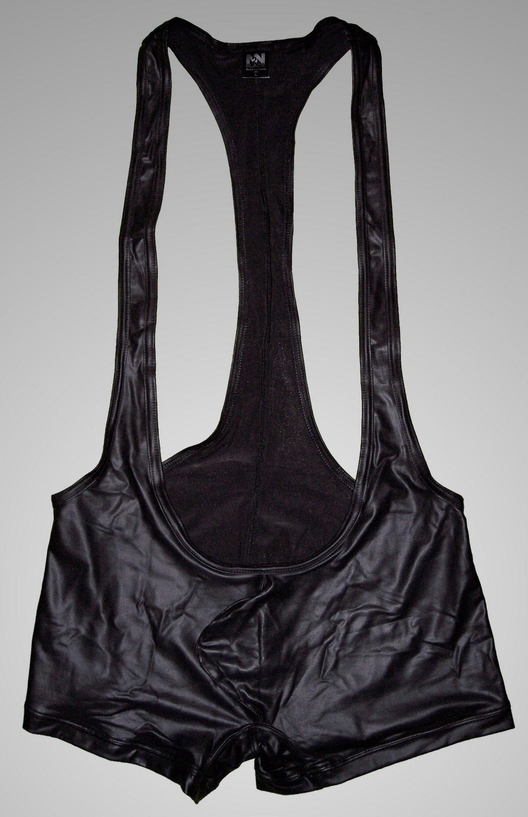 Black Faux Leather Enhanced Pouch Wrestler Singlet | eBay