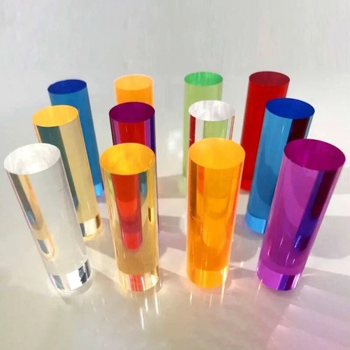 Colourful Solid Acrylic Plexiglass Round Rod Circular Bar Transparent ...