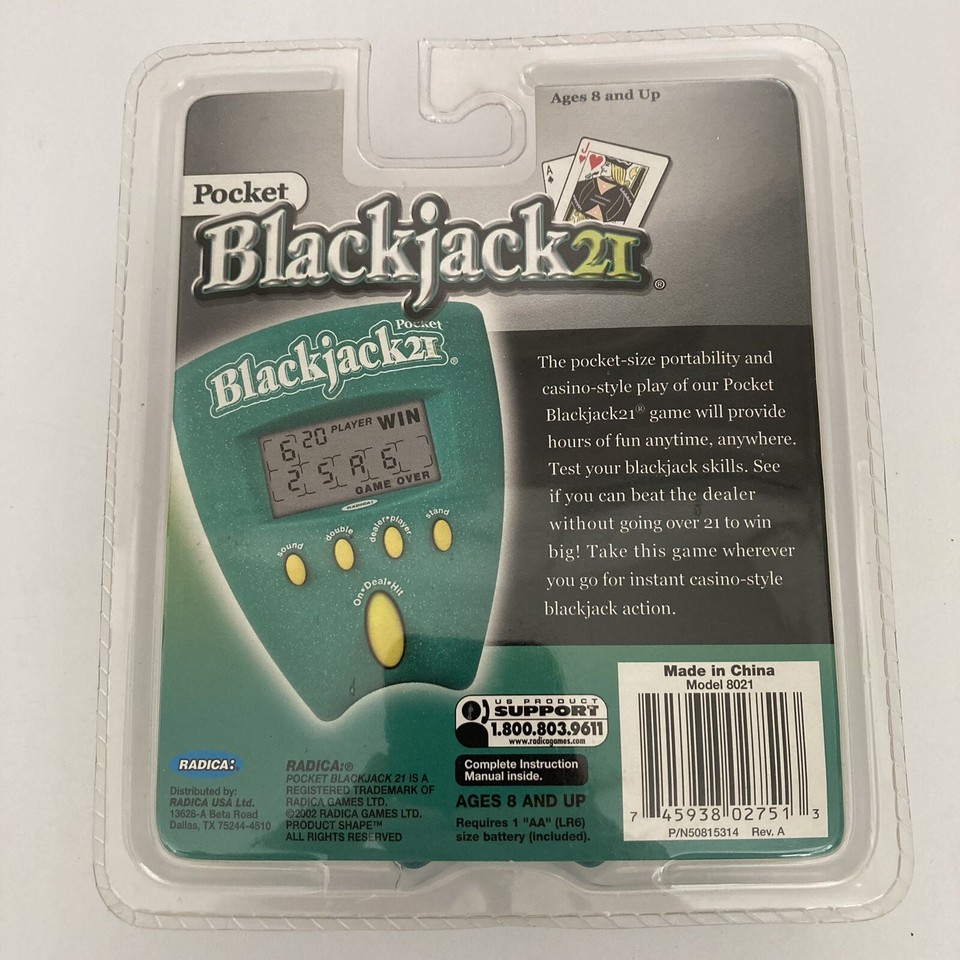 Radica Pocket Blackjack 21 Electronic Handheld Game. New Factory Sealed ...