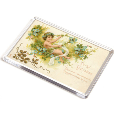 JUMBO MAGNET - Vintage Valentine - Forget-Me-Not These Blossoms Say (b ...