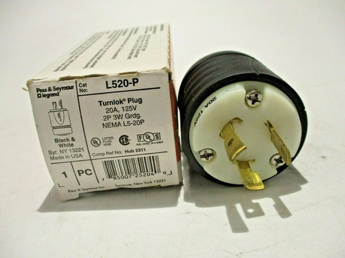 NEW PASS&SEYMOUR L520-P TURNLOK PLUG 20A/AMP 125V | eBay