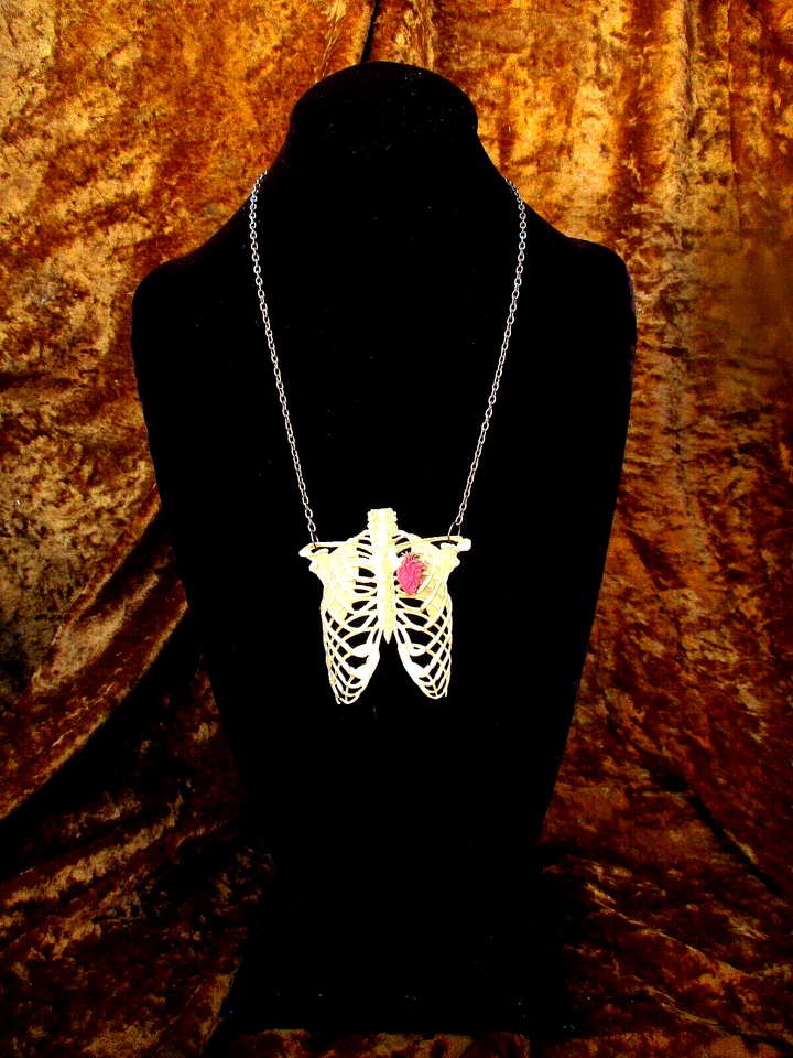UNIQUE MACABRE LASER-CUT WOODEN TORSO PENDANT & CHAIN - HALLOWEEN - USA ...