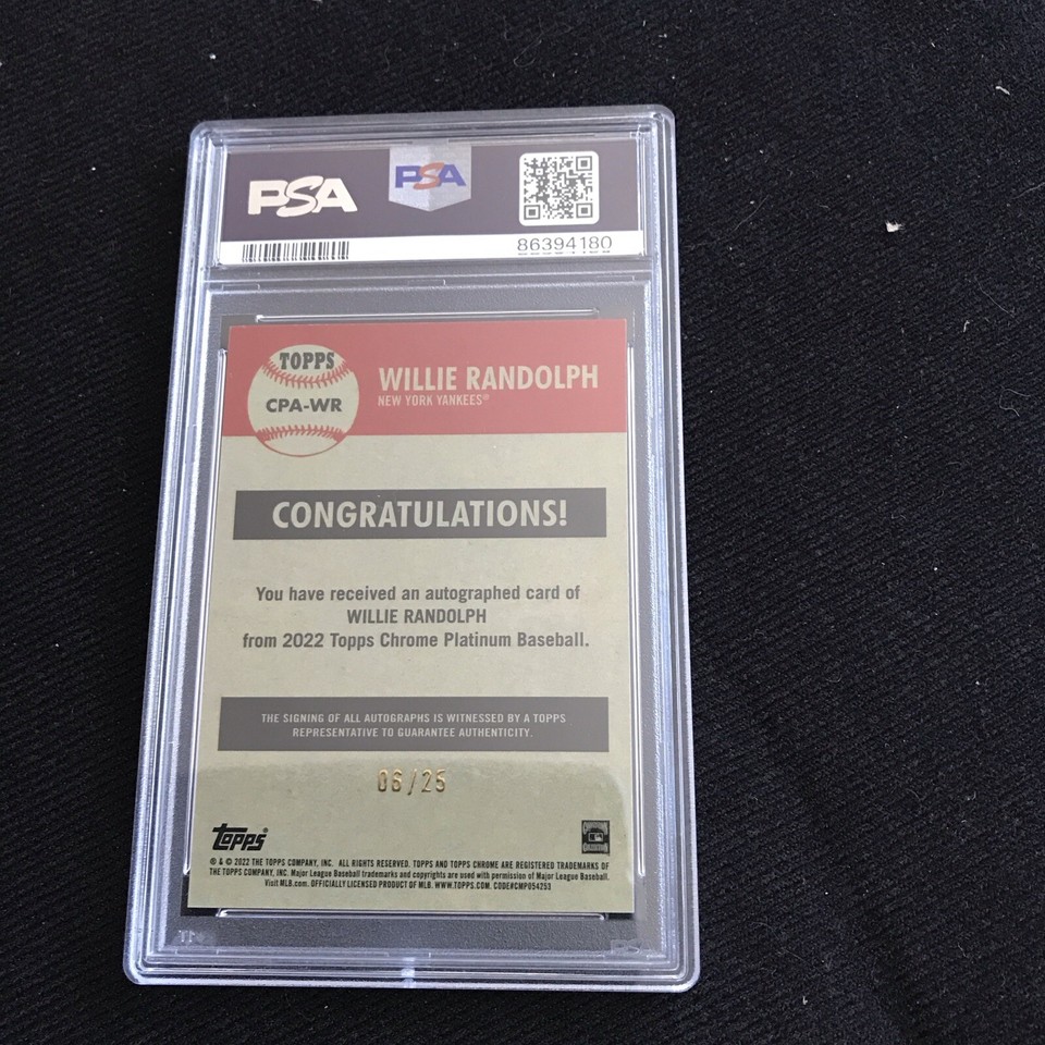 Willie Randolph 2022 Topps Chrome Platinum PSA 10 Orange Auto 06/25 | eBay