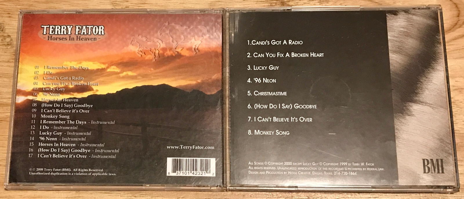 TERRY FATOR 2 cd: and TEXAS the BAND Lucky Guy/Horses In Heaven ...