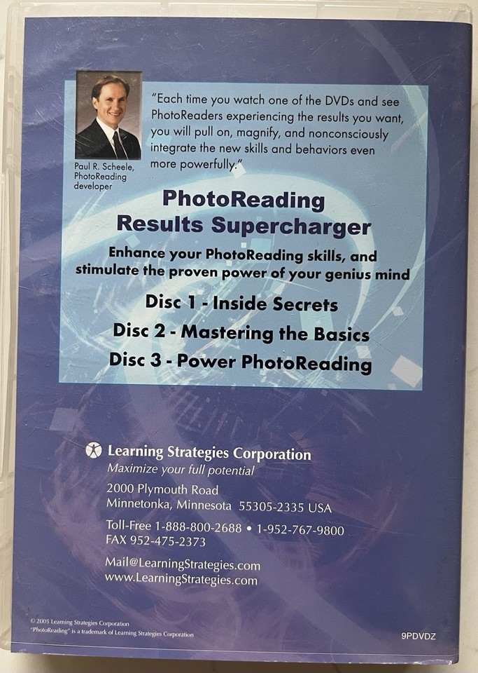 Paul Scheele Photoreading Results Supercharger DVD 3 Disc Accelerator ...