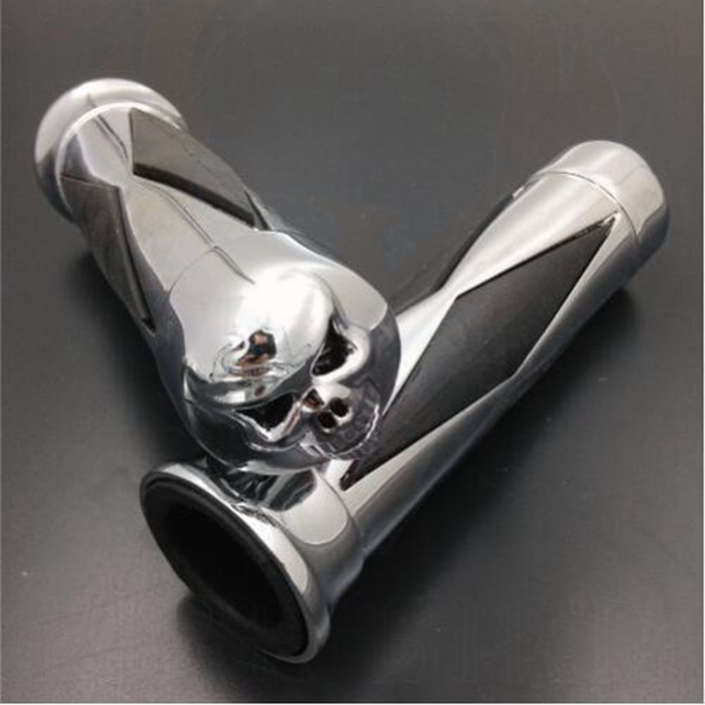 Handlebar Hand Grips Metal Handle Bar Chrome Fits For Kawasaki Ninja ZX ...