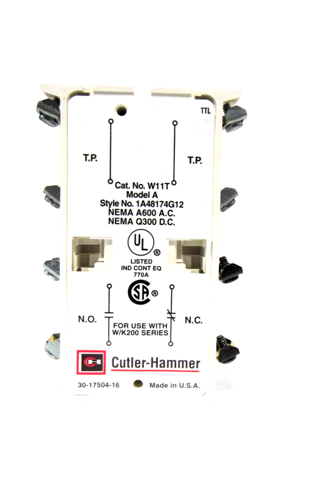 NEW CUTLER HAMMER W11T AUXILIARY CONTACT 1A48174G12 MODEL A | eBay UK