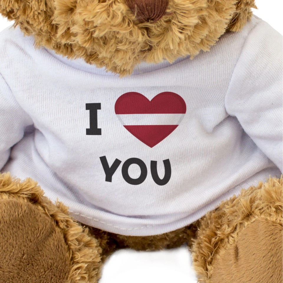 I LOVE YOU (LATVIAN FLAG) - Teddy Bear - Cute - Romantic Latvia Gift ...