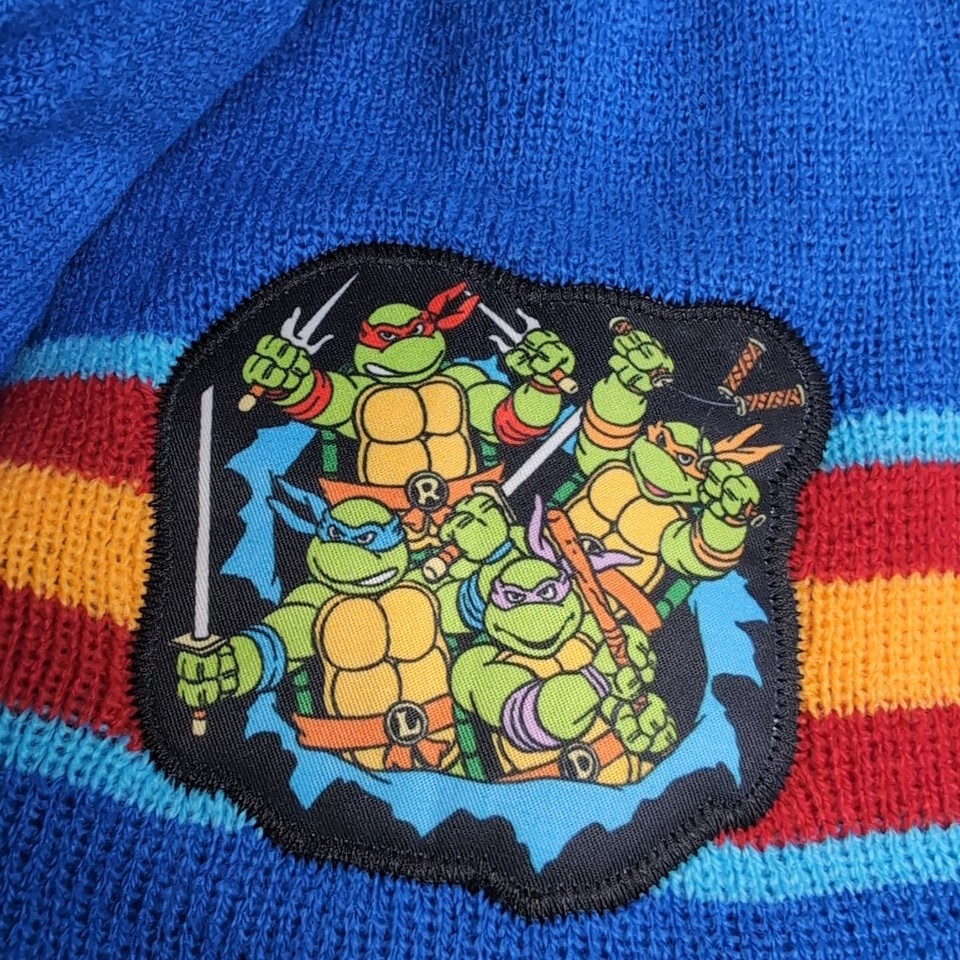 Retro Teenage Mutant Ninja Turtles Winter Knit Hat & Gloves TMNT Set ...