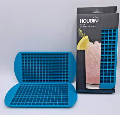 Houdini "320 ICE CUBES" 2 ICE CUBE TRAYS by Rabbit/ SILICONE trays, 2 ...