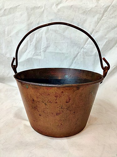 Antique American Primitive Brass Pail Farm Bucket Candy Syrup Hearth ...