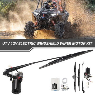 12V UTV ATV Electric Windshield Wiper Motor Kit With Washer Pump Bottle ...