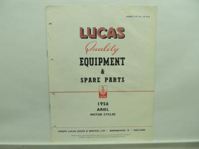 1956 Lucas Quality Equipment & Spare Parts List Ariel B3137 | eBay