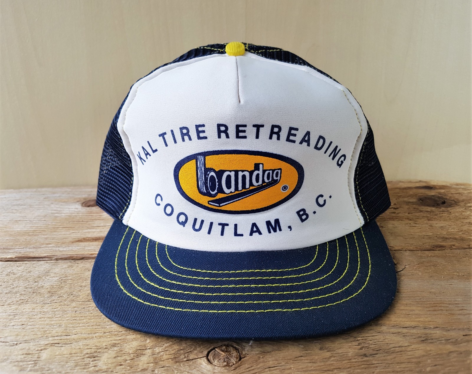 Vintage 80s KAL TIRE RETREADING BANDAG Trucker Hat Snapback Cap ...