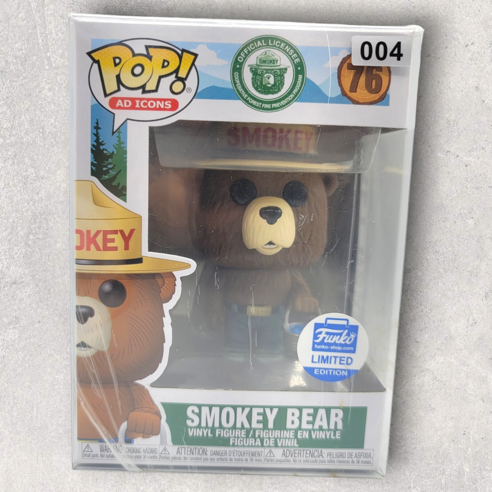 Funko Shop Exclusive Pop! Ad Icons Smokey The Bear With Bucket #76 In ...