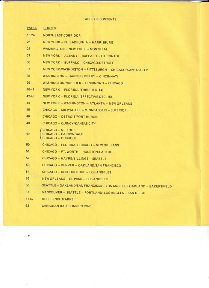 AMTRAK - Nationwide Schedules Timetable Eff. Oct. 31, 1976 Amtrak Time ...