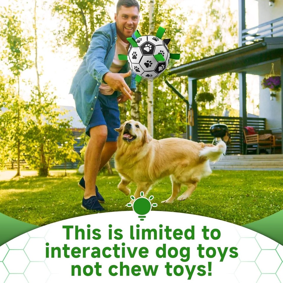 5/5.9" Dog Soccer Ball with Grab Tabs Soccer Ball for Dogs Interactive ...