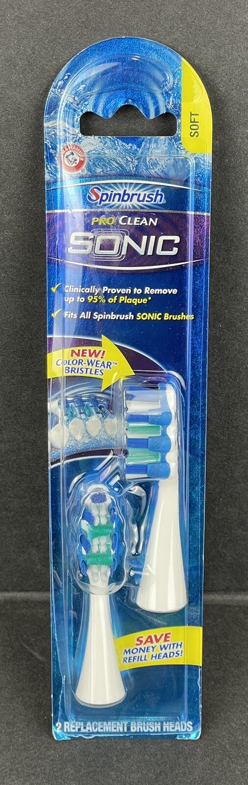 ARM - HAMMER Spinbrush Pro Clean Sonic Soft Replacement Brush Heads for ...