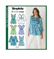 6 Made Easy Simplicity 3838 Misses' Tunic With Sleeve & Trim Variations Sz 8 -16 for sale online ...