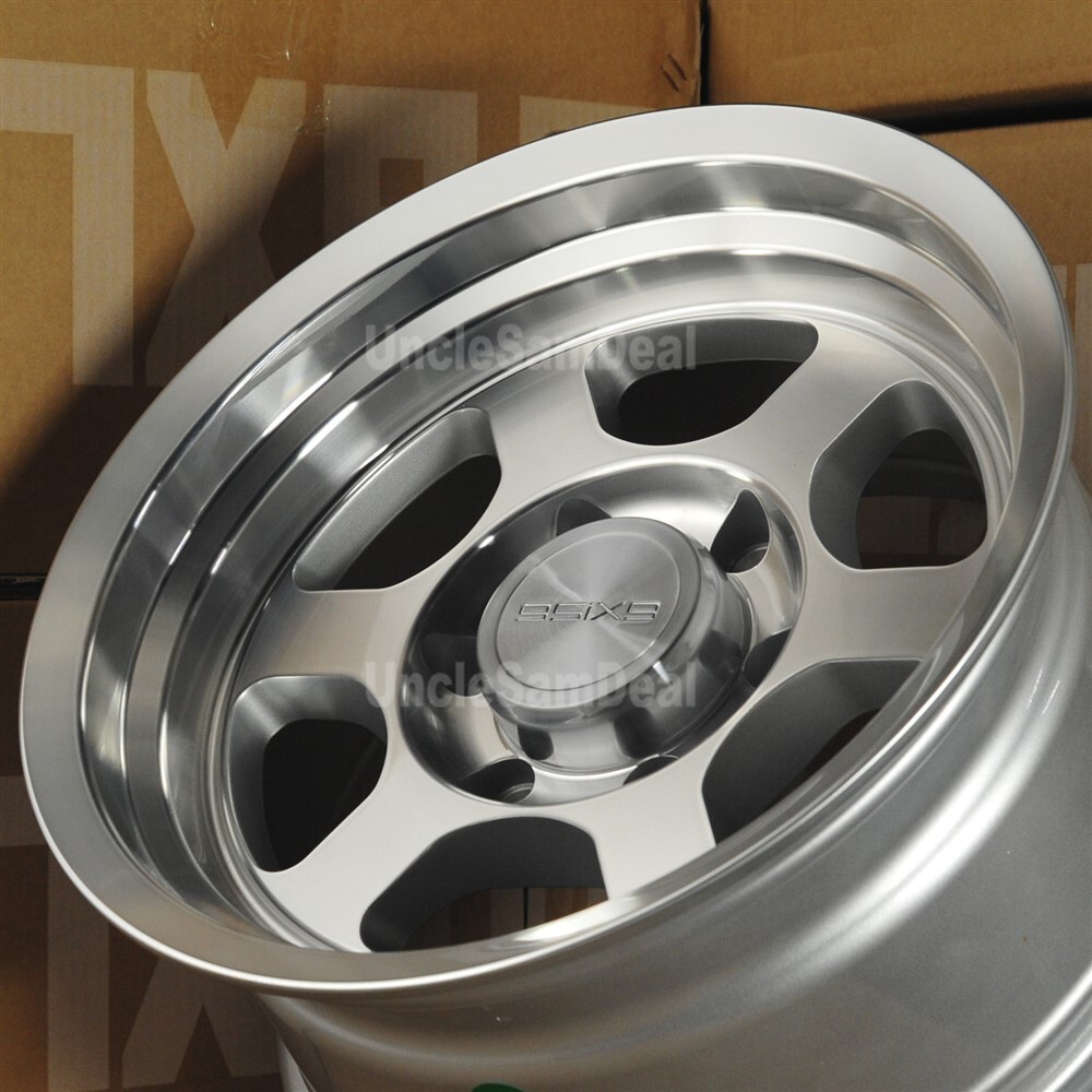 16x8 6x139.7 6x5.5 9SIX9 SIX-1 MACHINE SILVER TE 6 SPOKES DEEP LIP ...