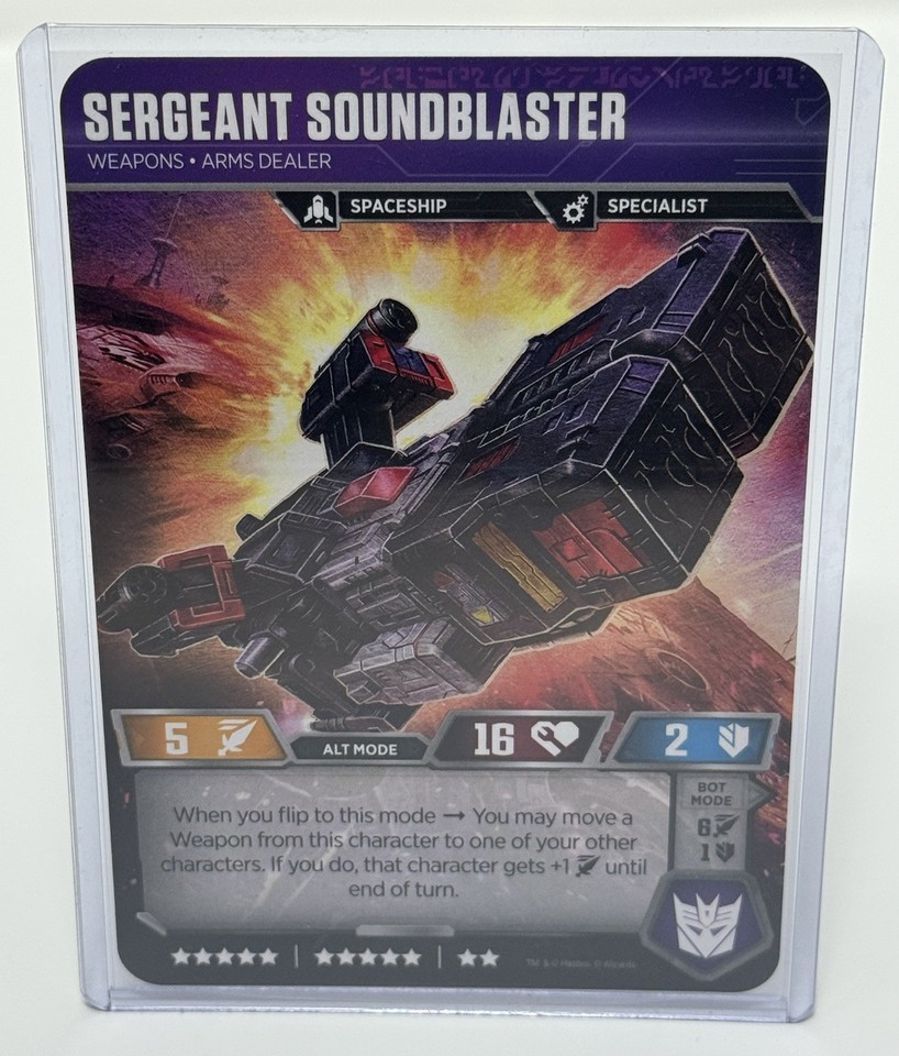 Sergeant Soundblaster Weapons Arms Dealer Transformers TCG CCG SRT Wave ...