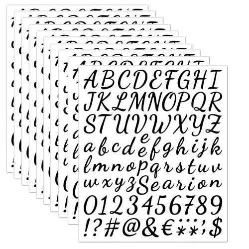 760pcs 10 Sheets Self Adhesive Vinyl Letters Numbers Kit, (black ...