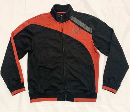 Fox Racing Jacket Mens XL Black Red Full Zip Track Riding Motorsports ...