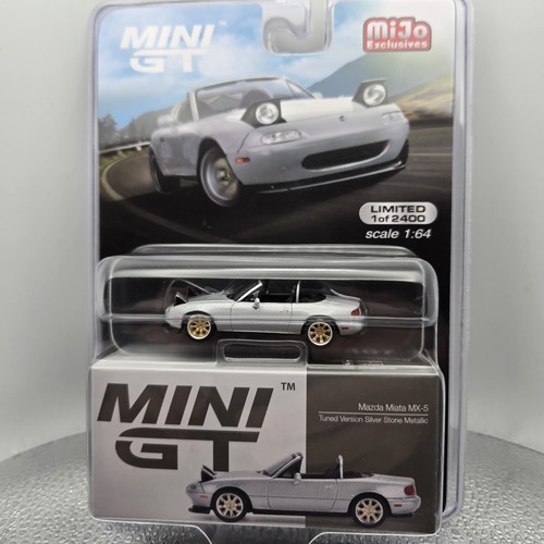 1/64 MINI GT MIJO MAZDA MIATA MX-5 TUNED VERSION SILVER STONE METALLIC ...
