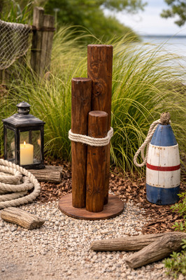 Amish Handmade Nautical Large Pier Post Decoration with Rope | eBay