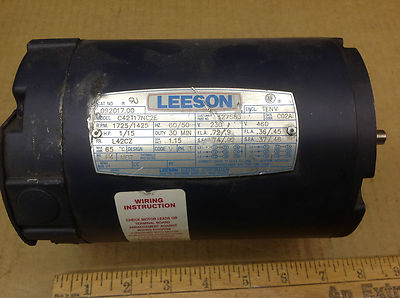 Leeson C42T17NC2E, 1/15 HP AC Motor 1725/1425 RPM, Cat #092017.00, 3PH ...