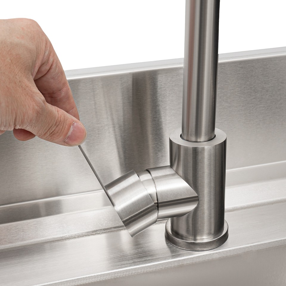 47" Commercial Kitchen Sink Prep Table w/ Faucet Stainless Steel 1 ...