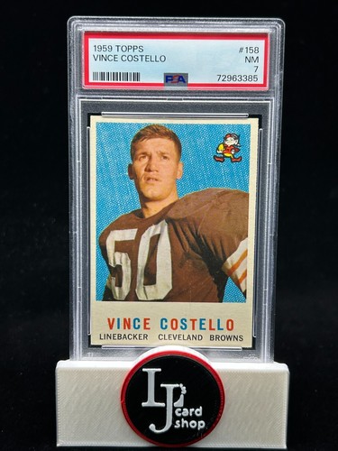 1959 Topps Vince Costello #158 Rookie UER PSA 7 Browns RC SM | eBay